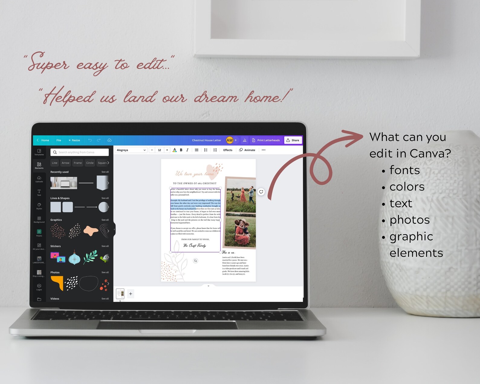 Inviting I Love Your House Letter to Seller | Canva Template ...