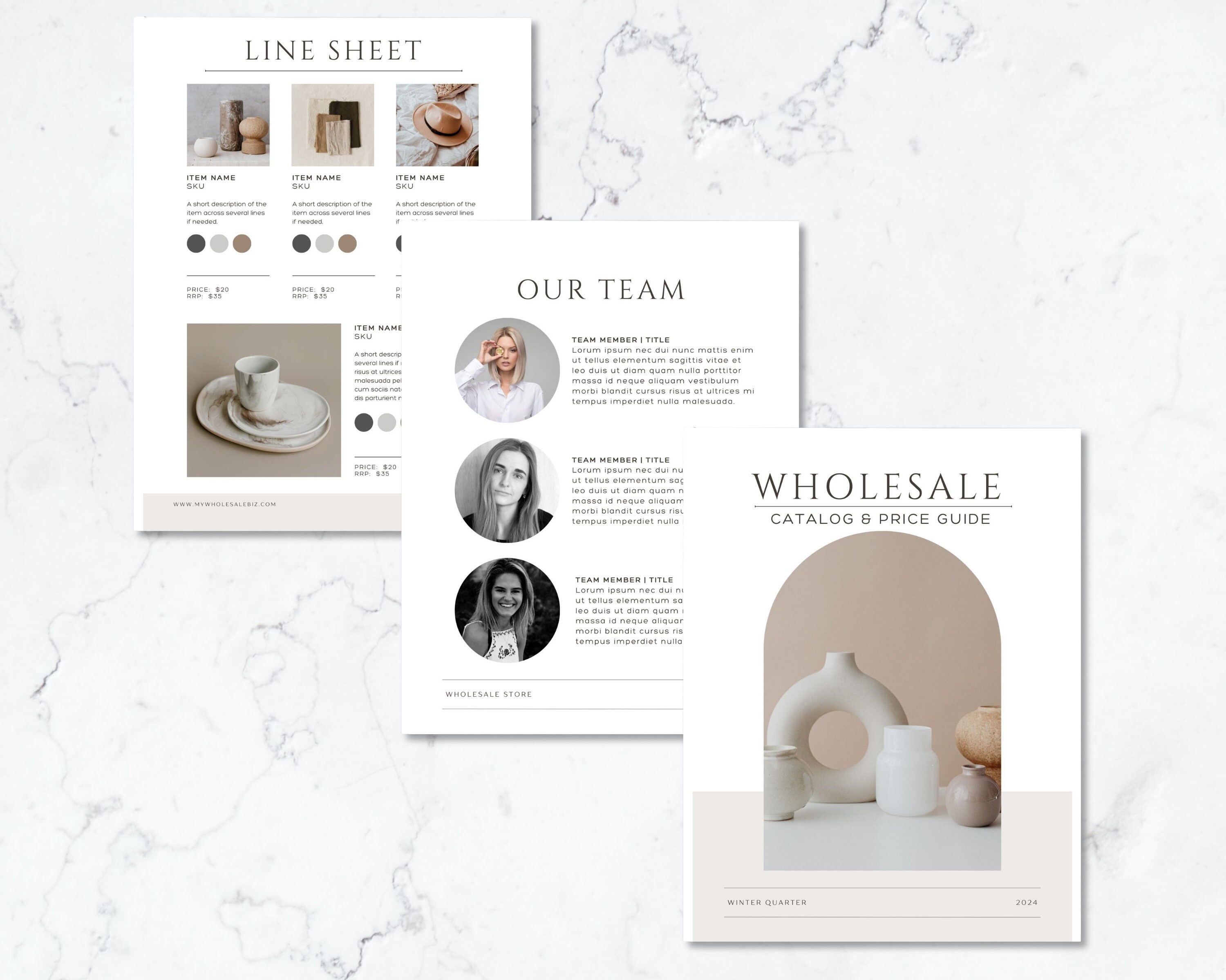 Wholesale Catalog and Line Sheet Template | Retail Pricing Book | Store ...
