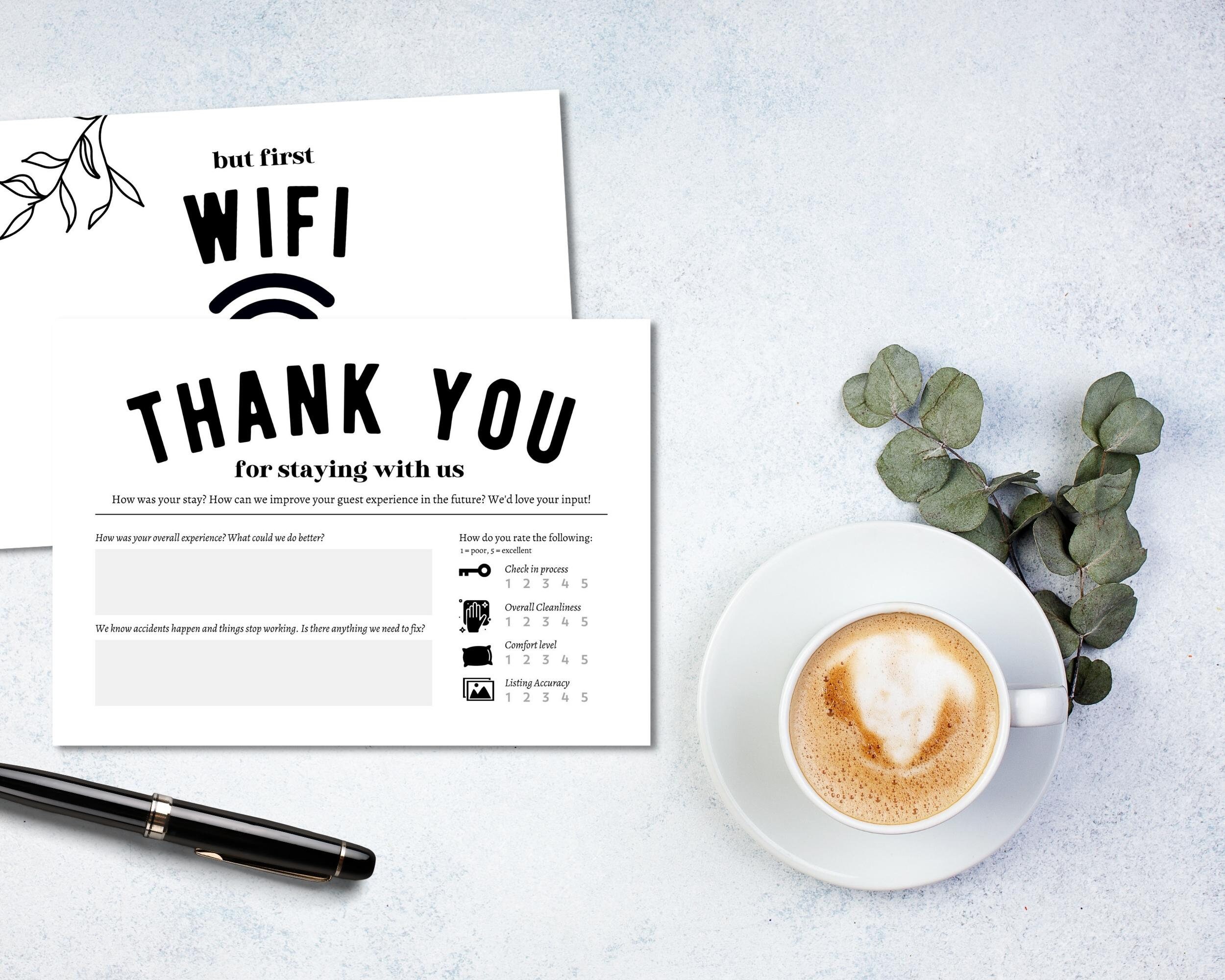 Printable Airbnb Host Postcards for Guest | Vacation Rental Welcome ...