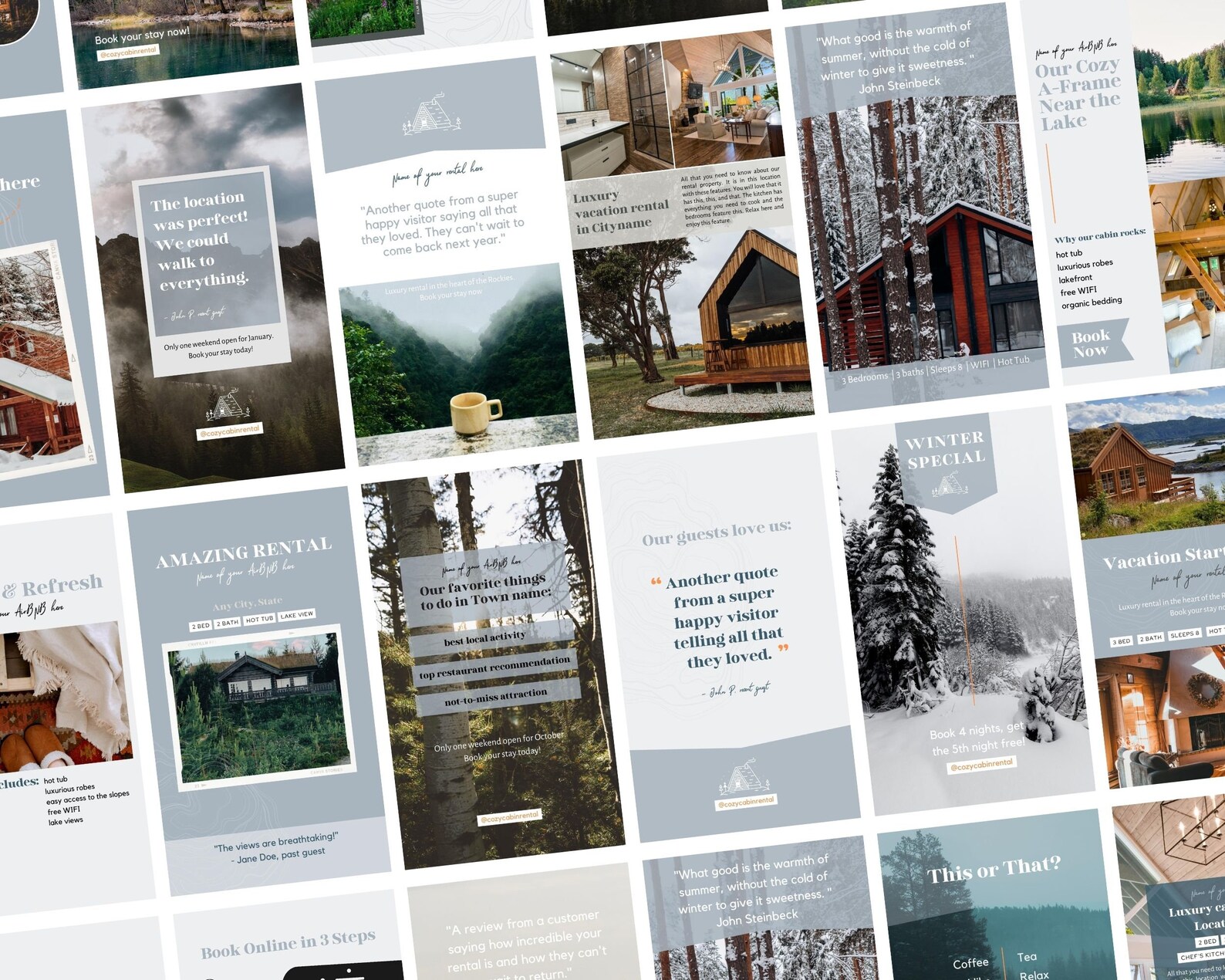 Luxury Cabin and Lake Rental Property Instagram Posts and Stories ...