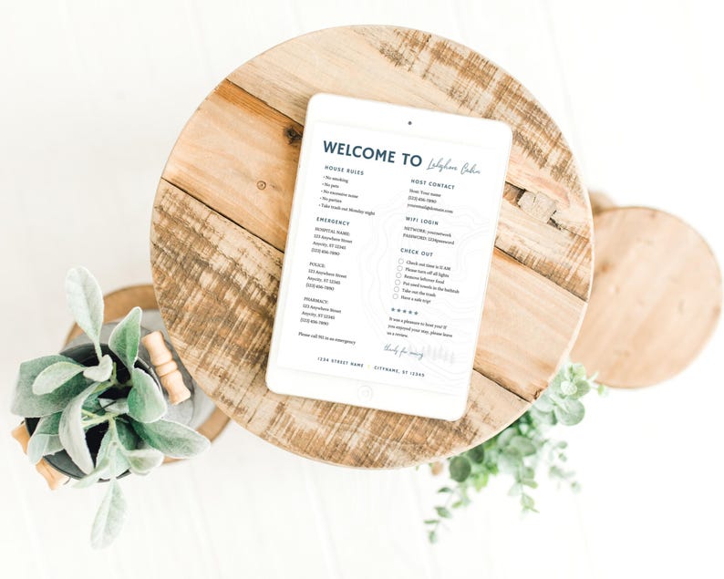 Cabin One Page Welcome Sheet | Airbnb Welcome Page | Guest House Rules ...