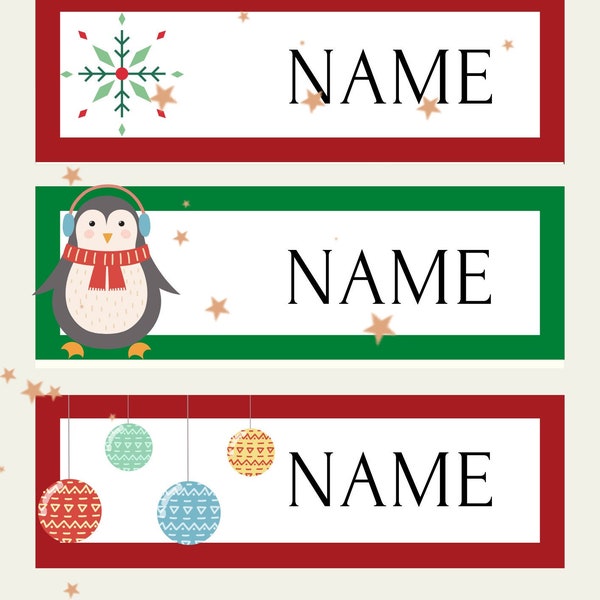 Christmas Name Tag - Etsy