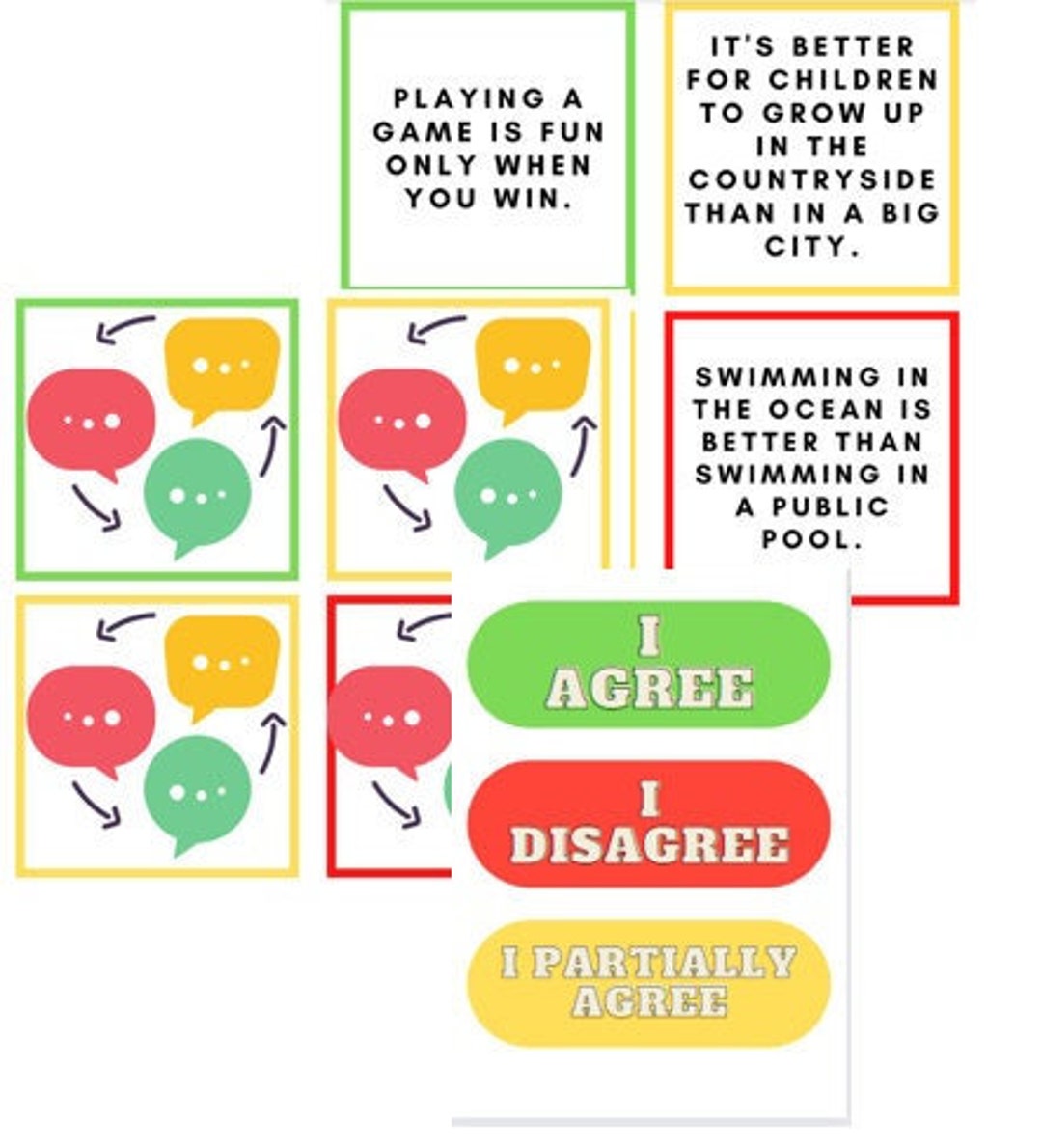Printable DISCUSSION Game, Printable Game Suitable for School ...