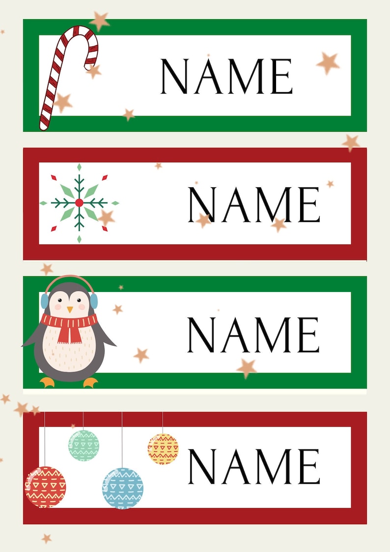 EDITABLE Christmas Name Tags Printable Classroom Nametags Elementary ... EDITABLE Christmas Name Tags Printable Classroom Nametags Elementary ...