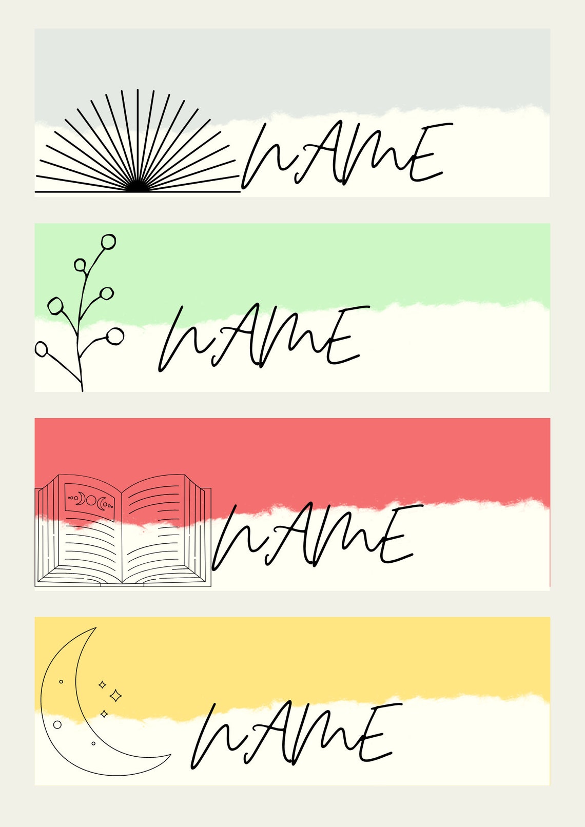 EDITABLE Minimalist Name Tags Printable Classroom Nametags Elementary ...