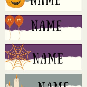 EDITABLE HALLOWEEN Name Tags Printable Classroom Nametags Elementary ...