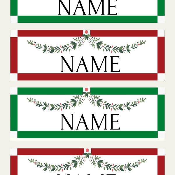 Christmas Name Tag - Etsy