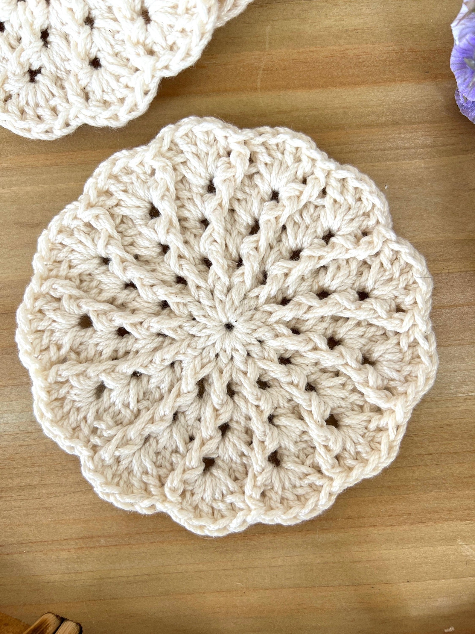 Handmade Cotton Crochet Coasters Farmhouse Home Decor Set of 4 Coffee ...