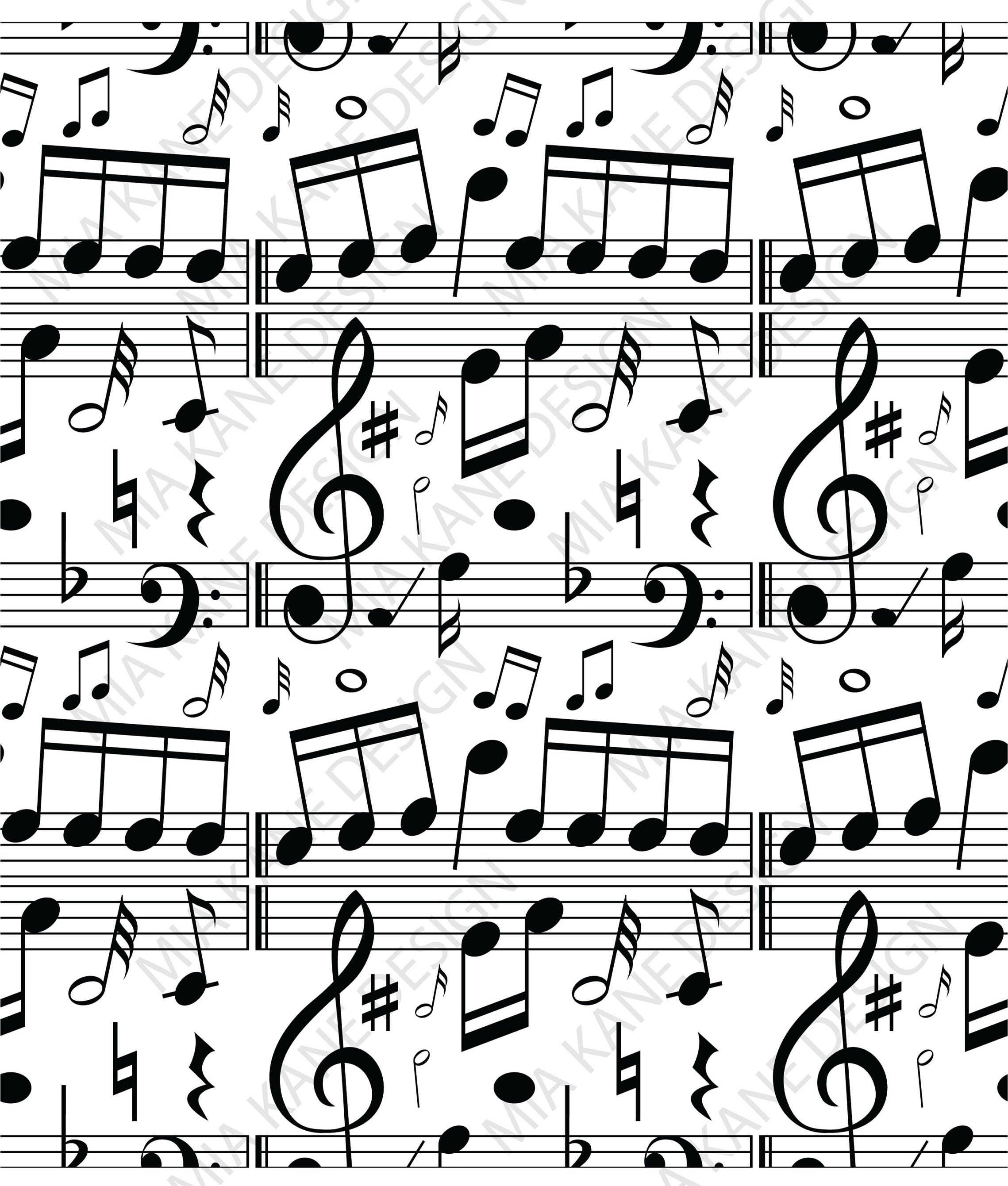 Music Notes Tumbler Sublimation Designs PNG, Music Tumbler Wrap PNG ...