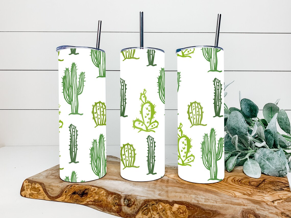 Cactus Tumbler Sublimation Designs PNG, Cactus Tumbler Wrap PNG, Cactus ...