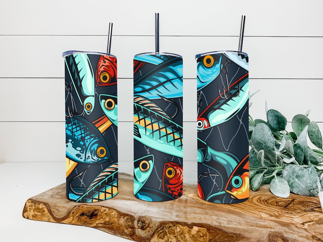 Fishing Lures Tumbler Sublimation Designs PNG, Fishing Lure Tumbler ...