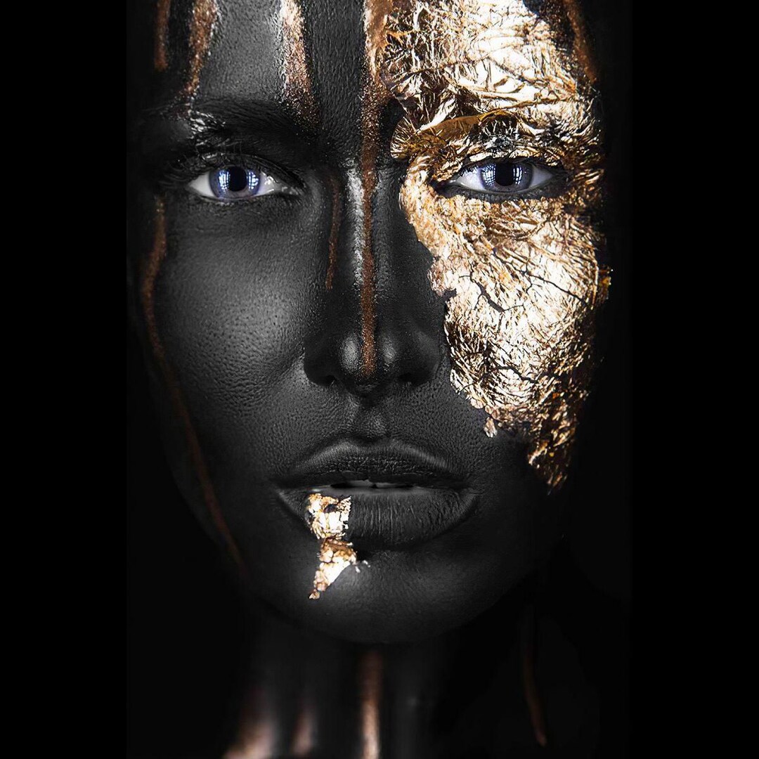 African Woman Gilded Face.it is a High Quality Canvas Print. - Etsy