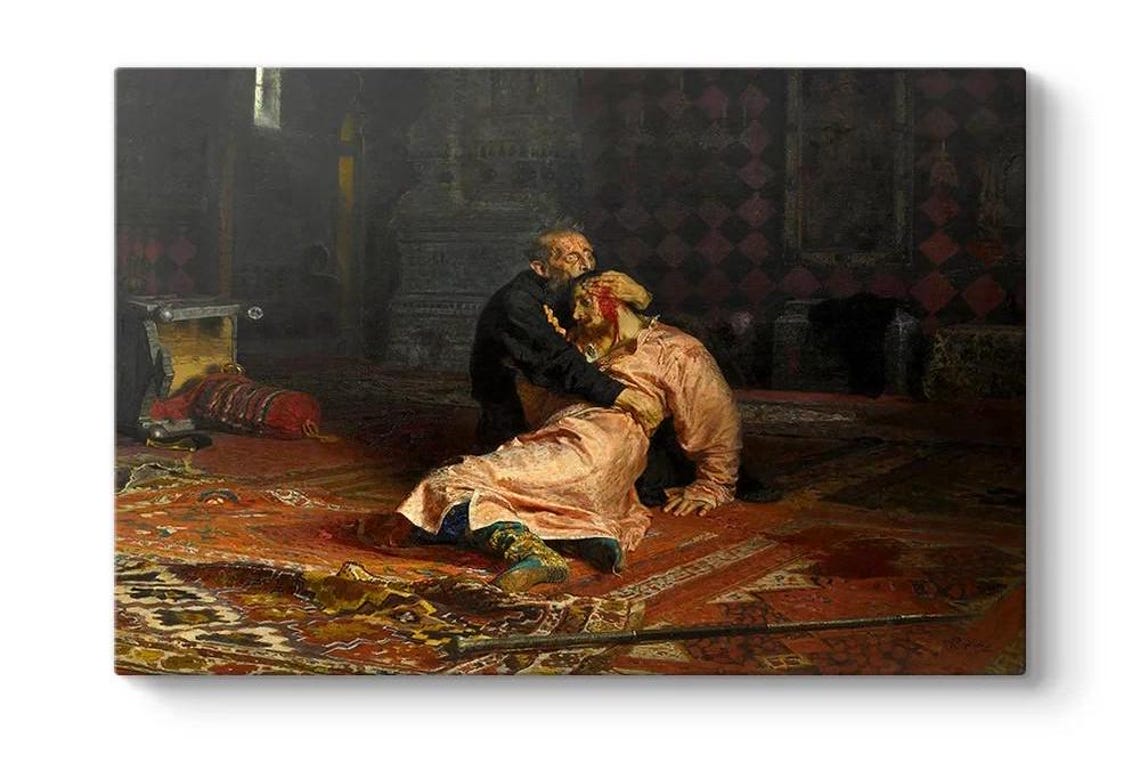 Ilya Repin Ivan the Terrible Kills His Son.high Quality Canvas Print - Etsy