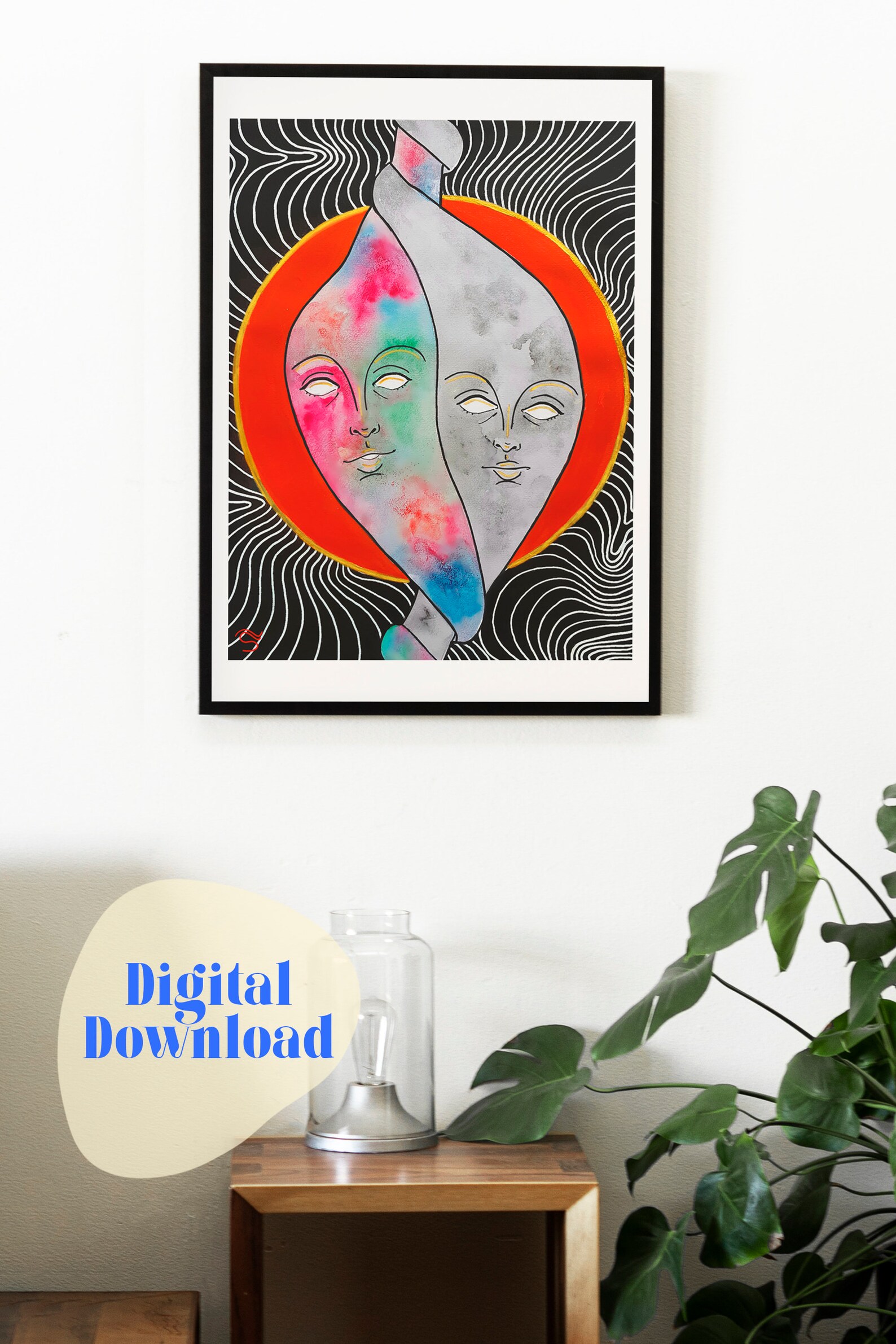 Soul Friends - Bold Contemporary Psychedelic Colorful Printable ...