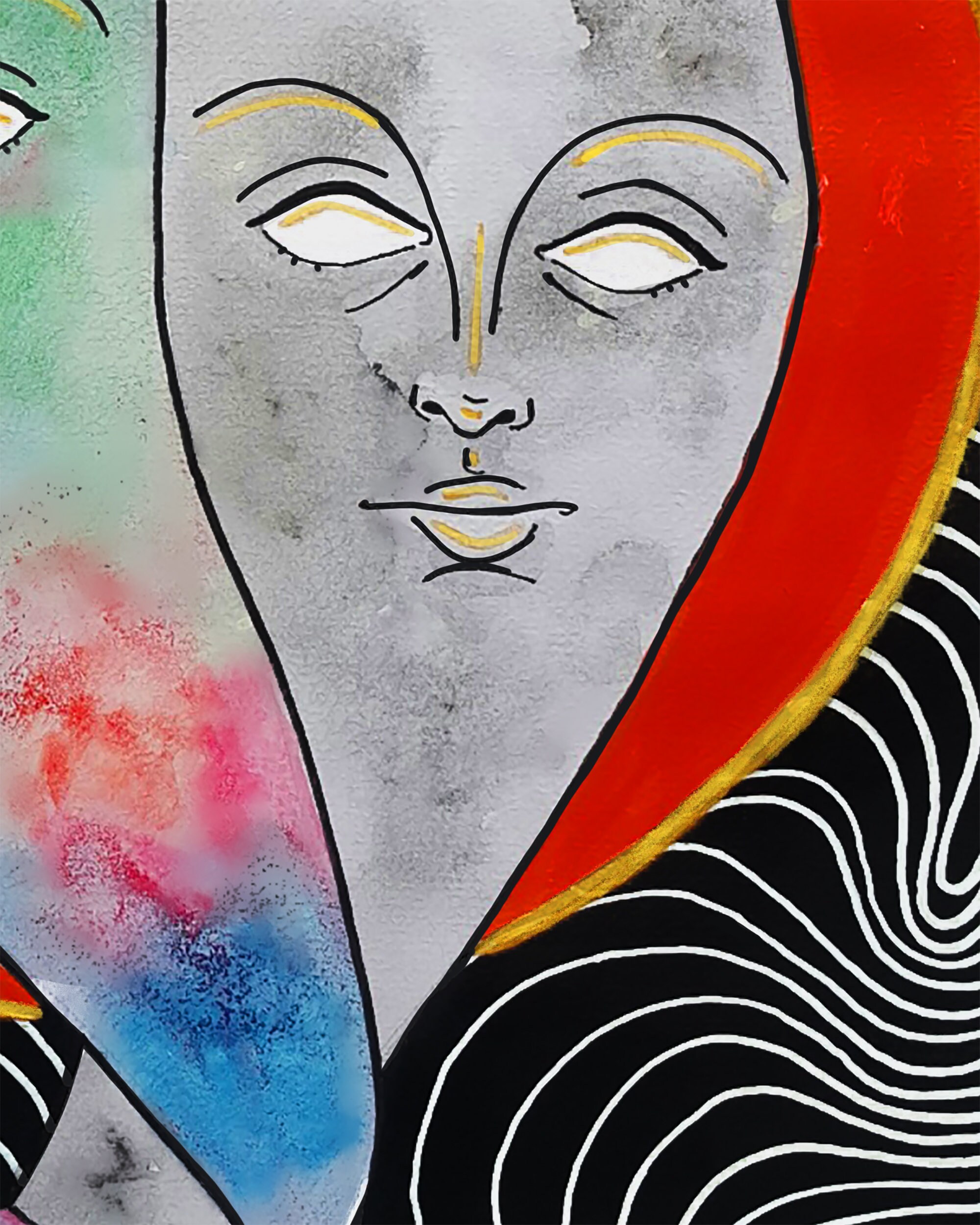 Soul Friends - Bold Contemporary Psychedelic Colorful Printable ...