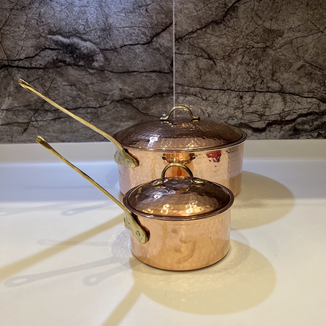 Handcrafted Italian Copper Hammered Saucepan or Cookware With - Etsy
