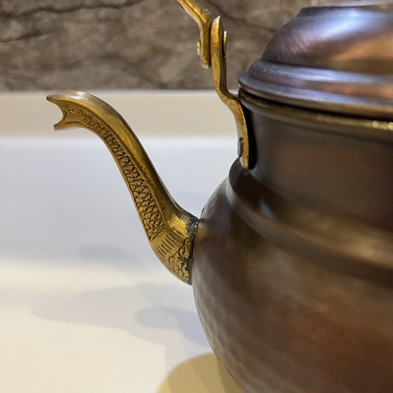 Handcrafted Copper Teapot-tea Kettle With Snake Head Pattern Spout ...