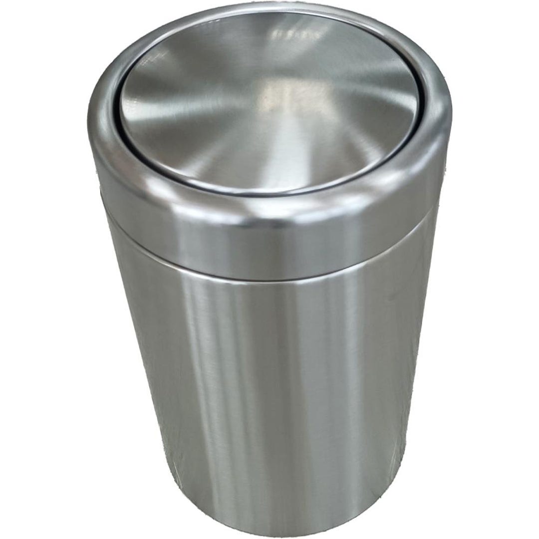 Chrome Brushed Swing Lid Waste Bin Luxury Stainless Steel, Waste ...