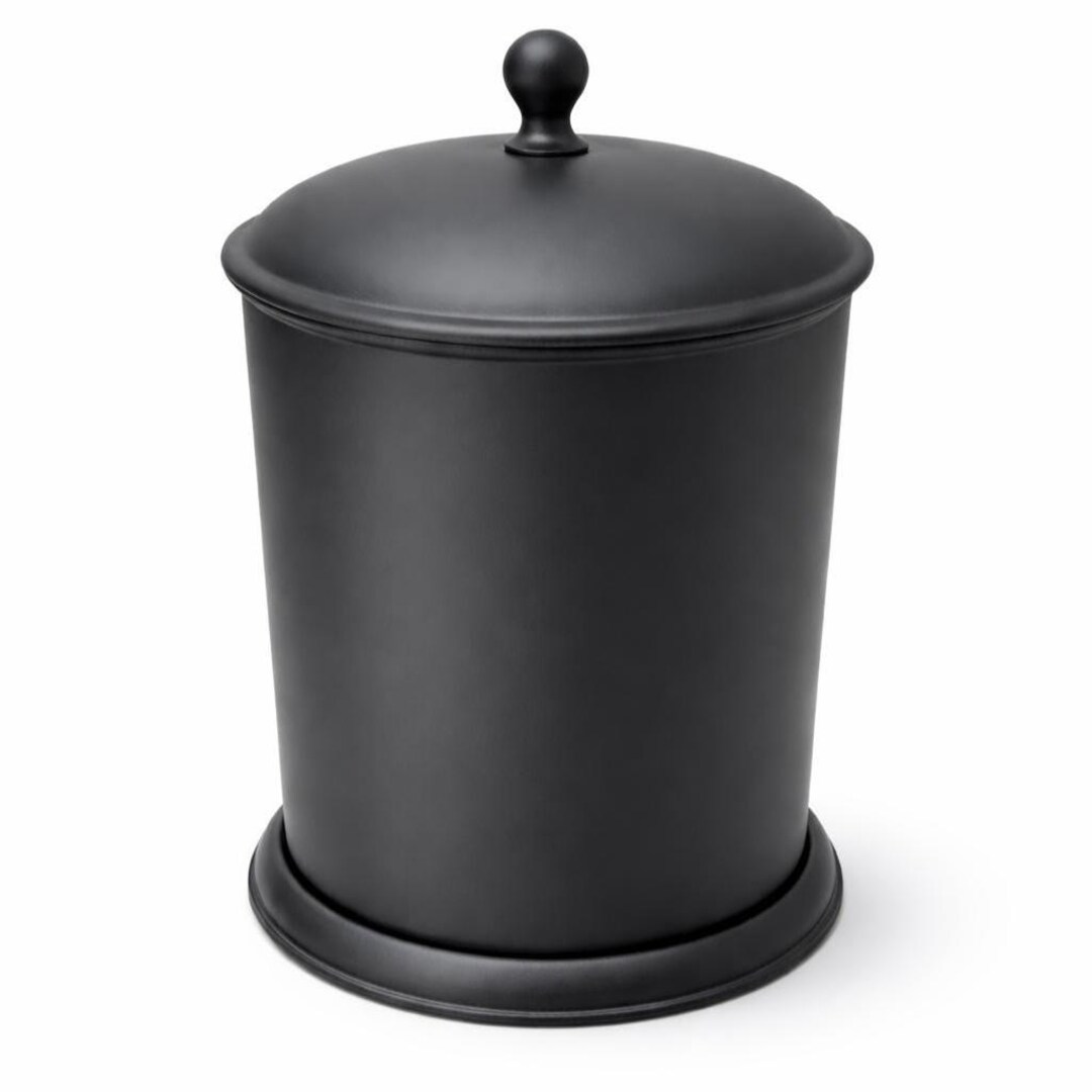 Black Stainless Steel Waste Bin – Luxury Bathroom Trash Can With Lid ...