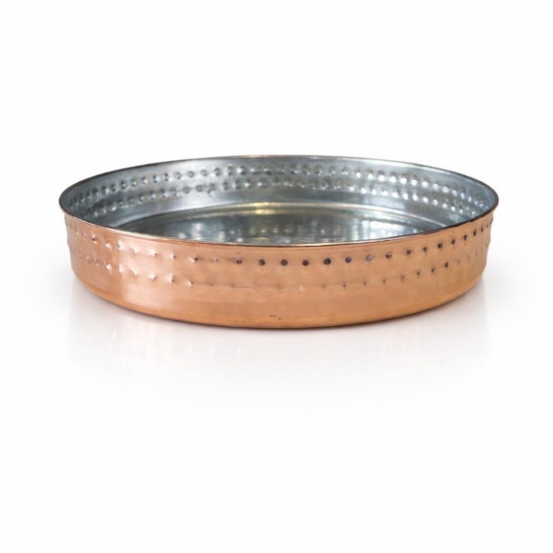 Handmade Tin Lined Copper Oven Tray Set, Hammered Copper Baking Pans ...