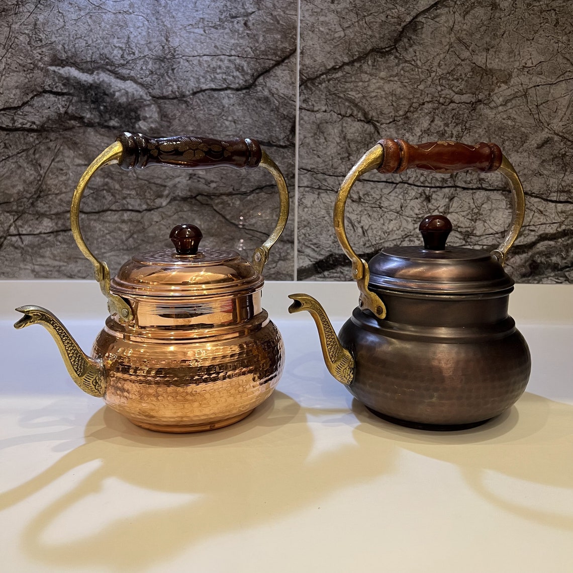 Handcrafted Copper Teapot-tea Kettle With Snake Head Pattern Spout ...