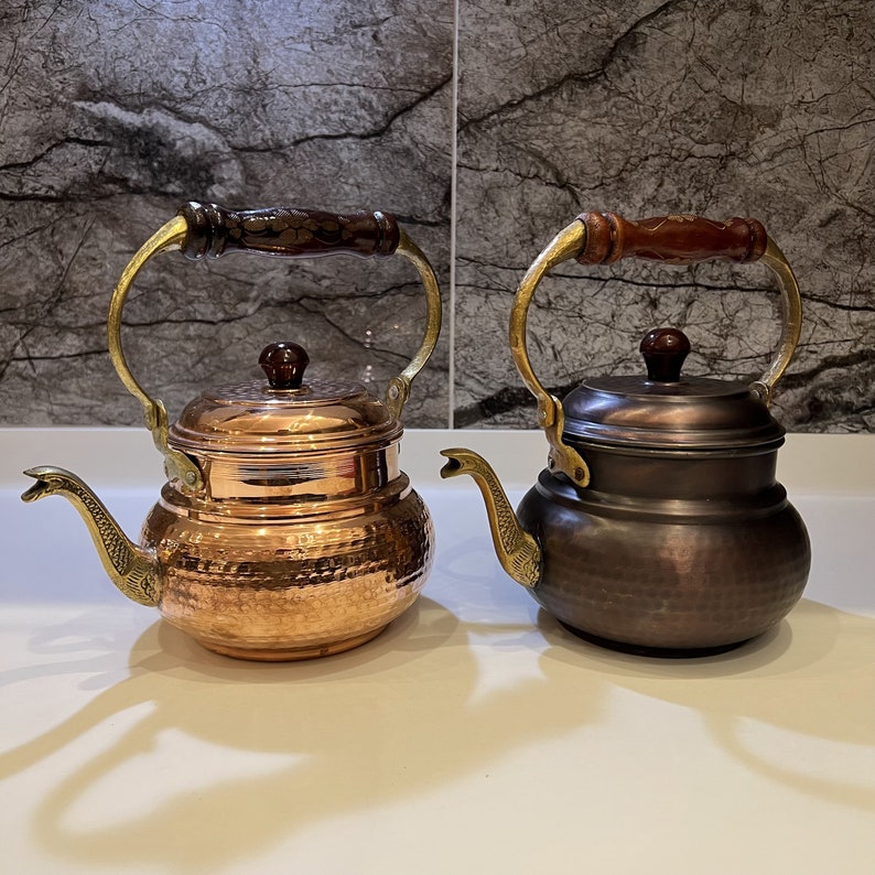 Handcrafted Copper Teapot-tea Kettle With Snake Head Pattern Spout ...