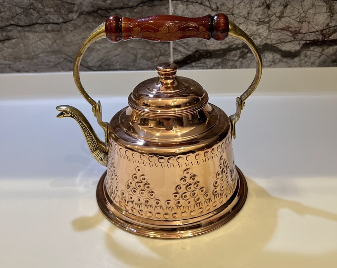 Handcrafted Copper Teapot-tea Kettle Embossed Pattern Surface,snake ...