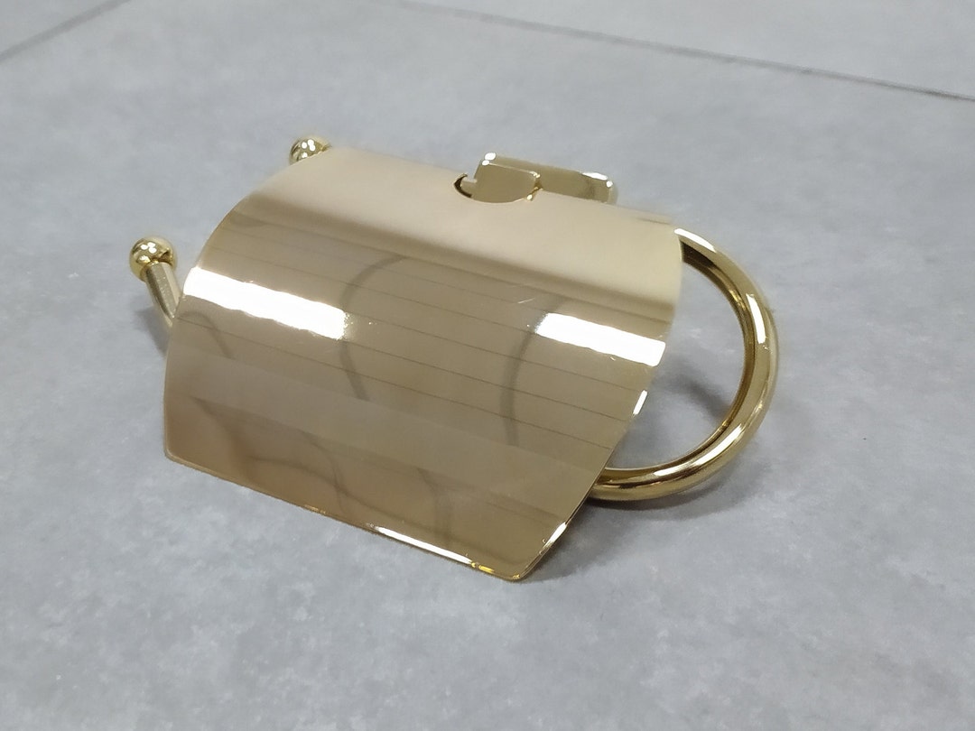 Toilet Paper Holder With Cover Square Shape Mount Dust-proof for ...