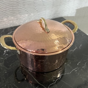 Handcrafted Italian Copper Deep Cooking Pots With Lid-6 Size Options ...