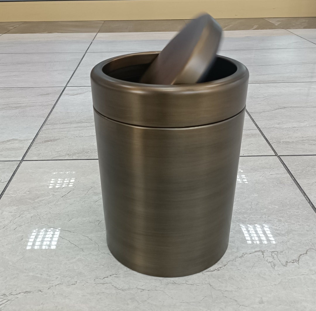 Swing Lid Waste Bin GOLD ANTIQUE Luxury Stainless Steel, Waste ...