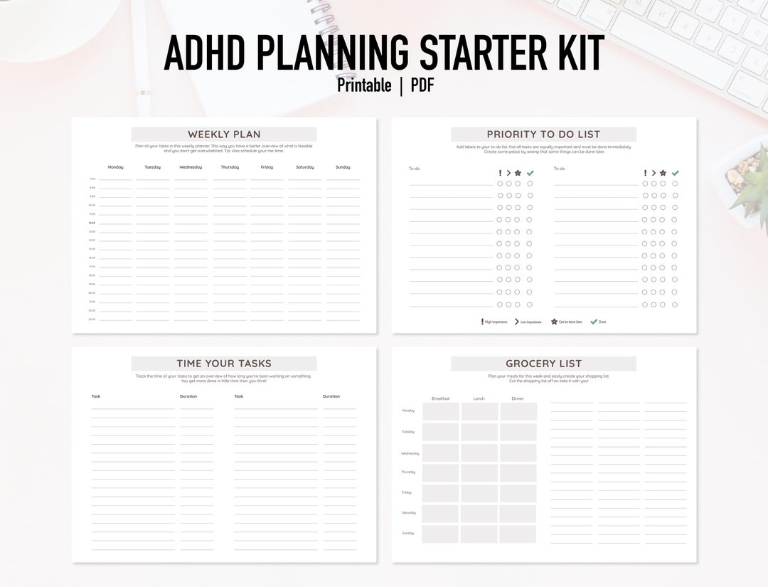 ADHD Planner Starter Kit - Etsy