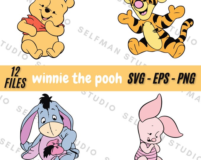 12pcs, LAYERED, Winnie Svg, Winnie Cricut File, Winnie Vector ...
