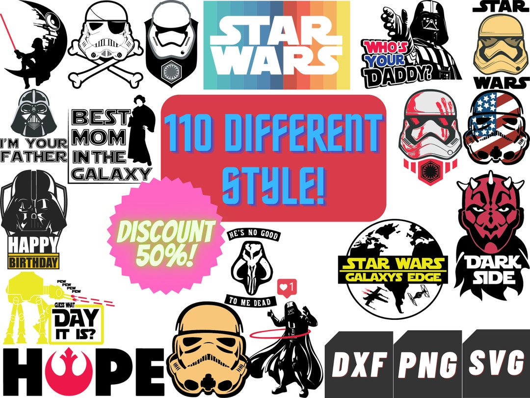 STAR WARS BUNDLE 110 Different Style Svg, Png, Dxf, Darth Vader Svg ...