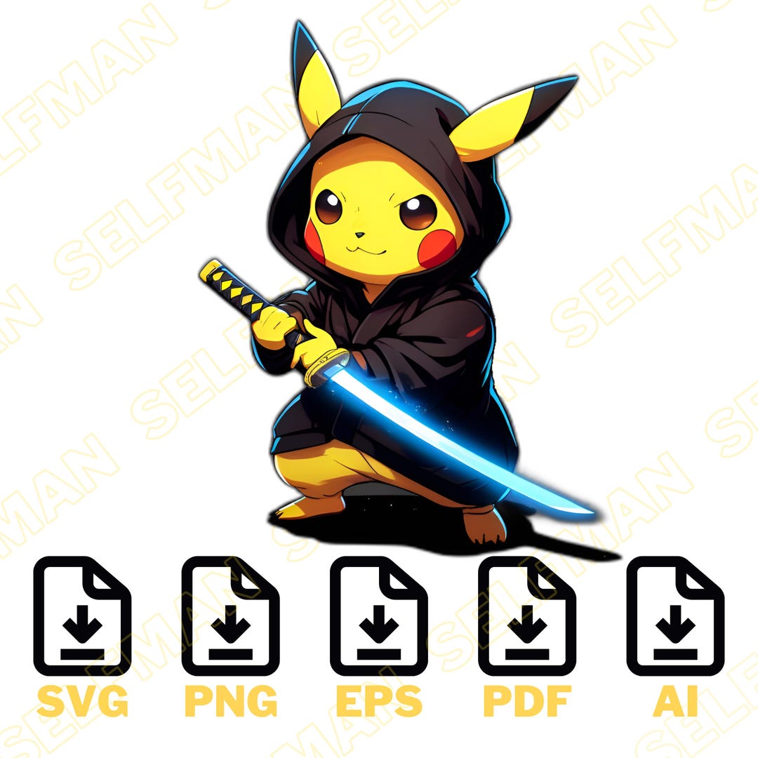 Pikachu Svg, Png, Eps, Pdf, Ai, Pikachu Svg, Pikachu Smiling, Pikachu ...