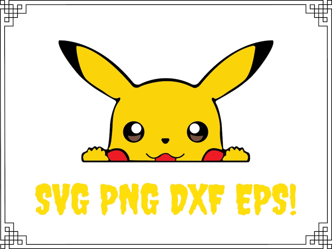 Pikachu Svg, Png, Dxf, Eps, Pikachu Svg, Pikachu Smiling, Pokemon Svg ...