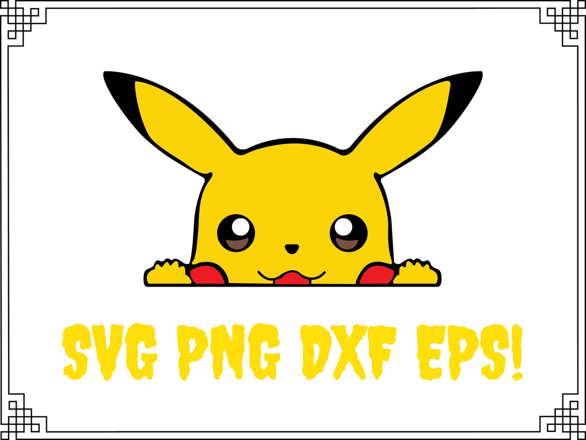 Pikachu Svg Png Dxf Eps Pikachu Svg Pikachu Smiling - Etsy Australia