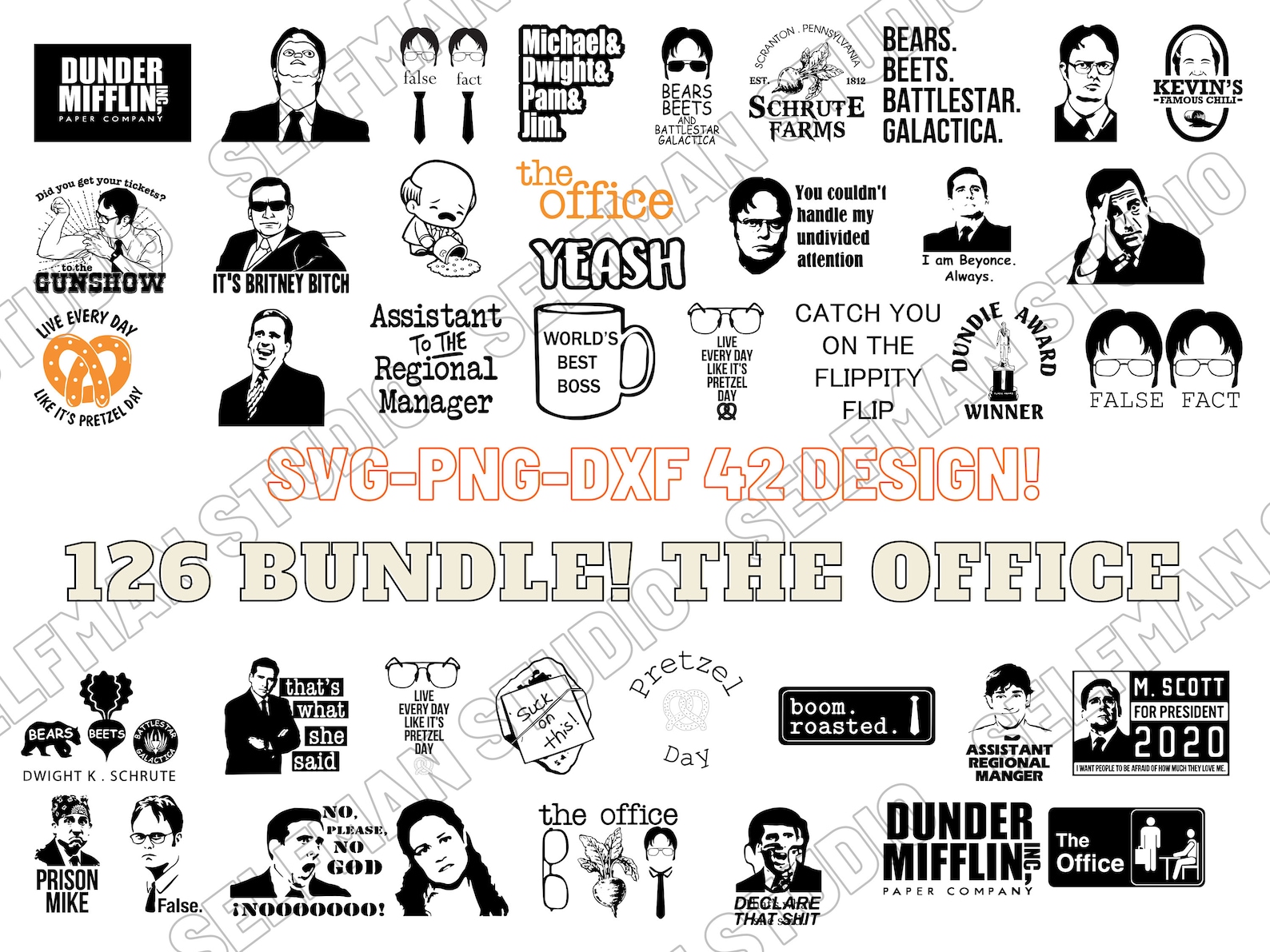 126 BUNDLE! THE OFFICE Bundle, Svg, Dxf, Png, the Office Svg, Michael ...