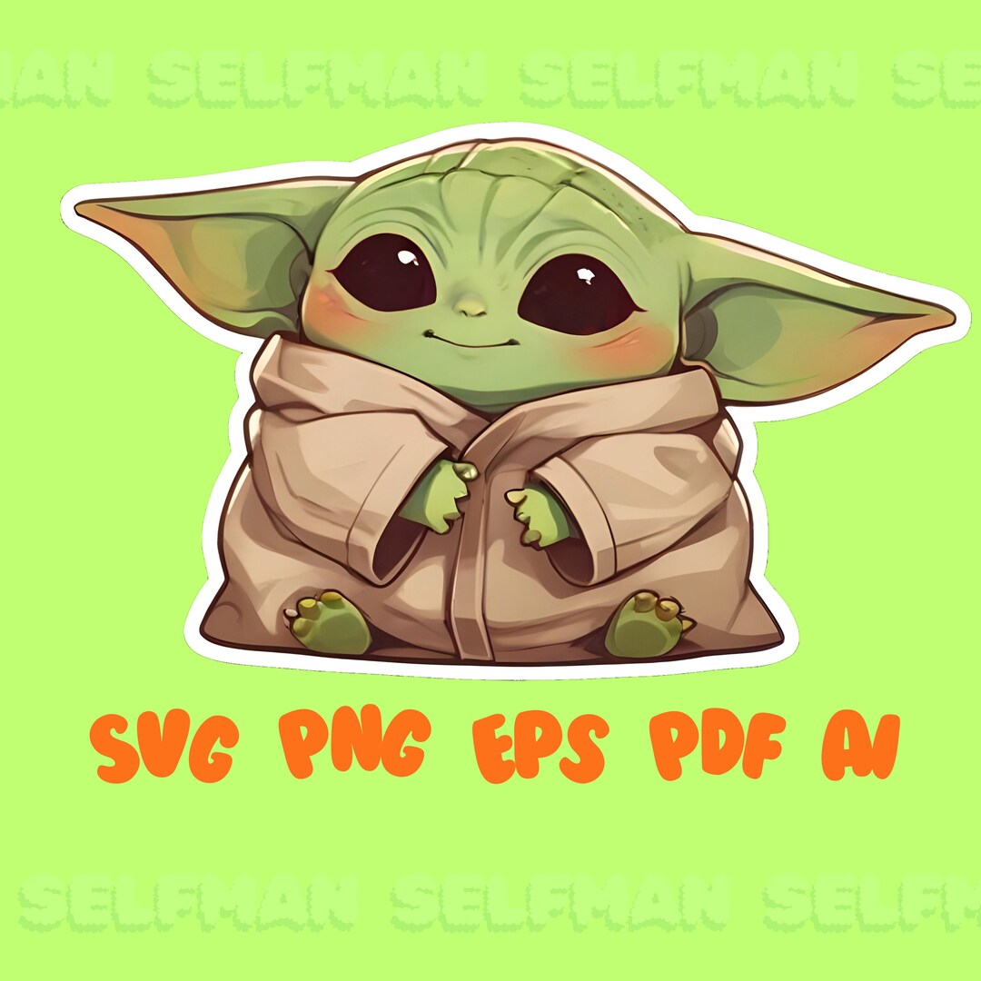 Smiling Grogu SVG, Baby Yoda SVG, Baby Yoda, Grogu Sticker File, Grogu ...