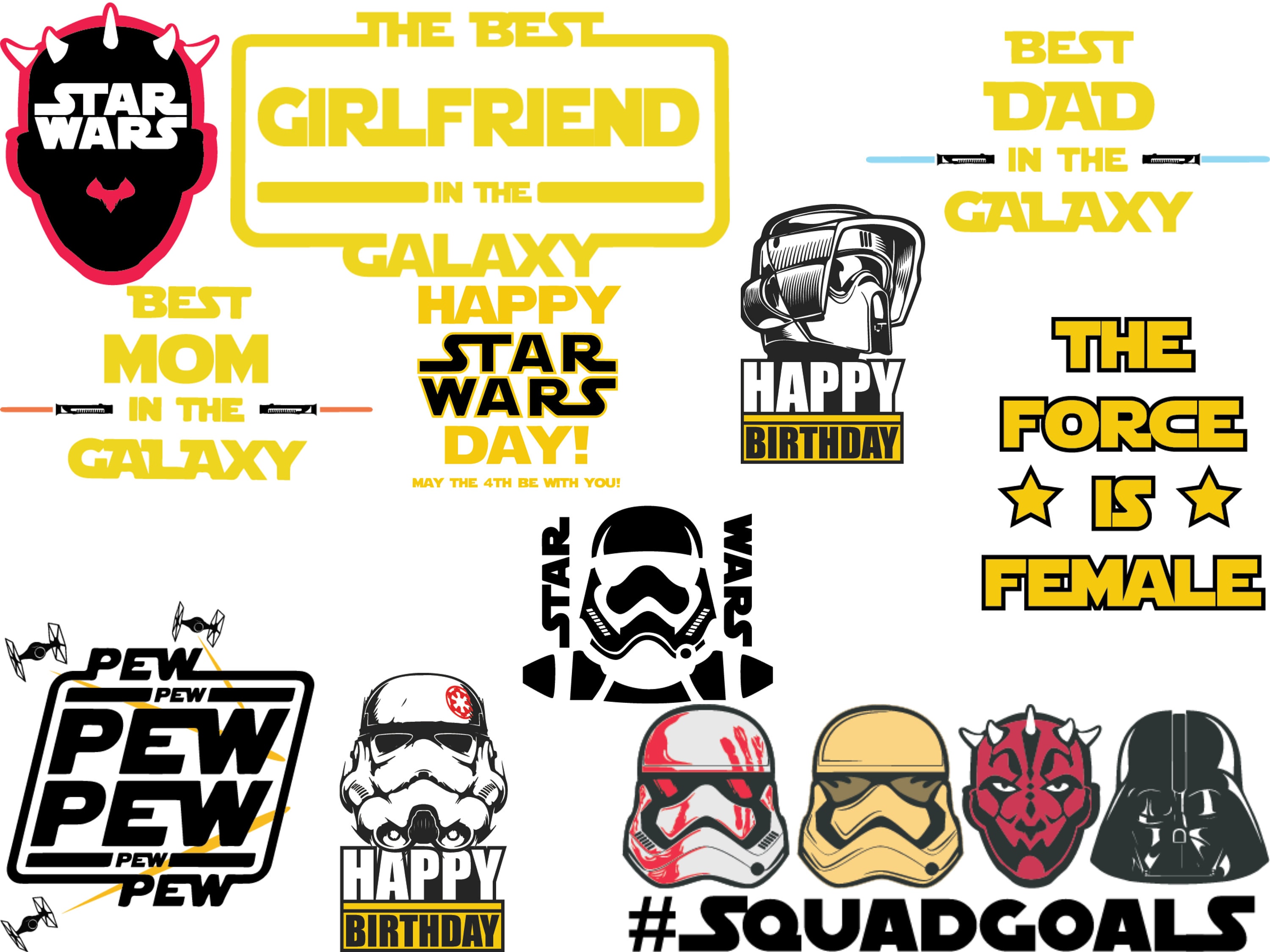 STAR WARS BUNDLE 110 Different Style Svg Png Dxf Darth - Etsy
