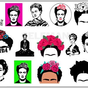 Frida Kahlo 168 BUNDLE !, Frida Kahlo Svg, Frida Kahlo Png, Frida Kahlo ...