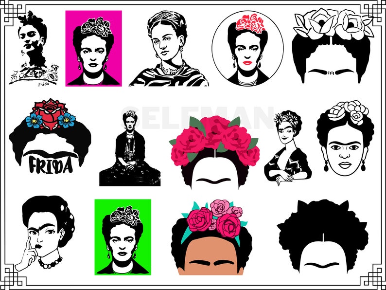 Frida Kahlo 168 BUNDLE !, Frida Kahlo Svg, Frida Kahlo Png, Frida Kahlo ...