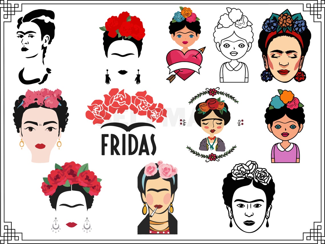 Frida Kahlo 168 BUNDLE !, Frida Kahlo Svg, Frida Kahlo Png, Frida Kahlo ...