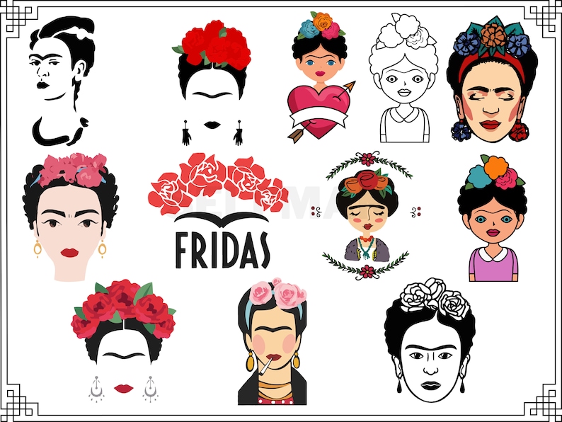 Frida Kahlo 168 BUNDLE , Frida Kahlo Svg, Frida Kahlo Png, Frida Kahlo ...