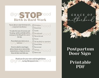 Postpartum Sign - Etsy