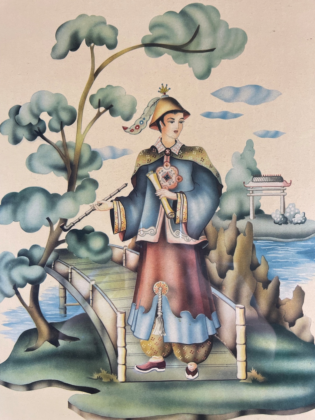 Framed Vintage Japanese Lithograph - Etsy