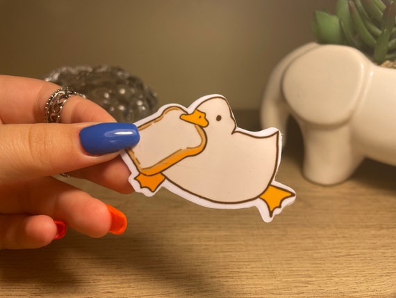 Fun Waterproof duck Eating Bread Sticker - Etsy