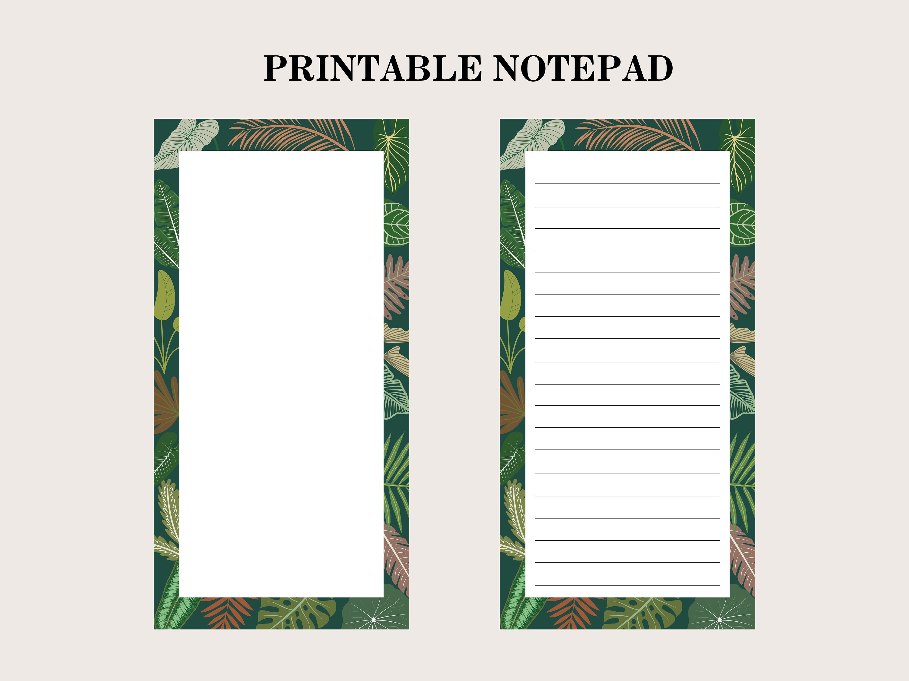 Printable Notepad Template Digital Download Boho Style Pdf File - Etsy