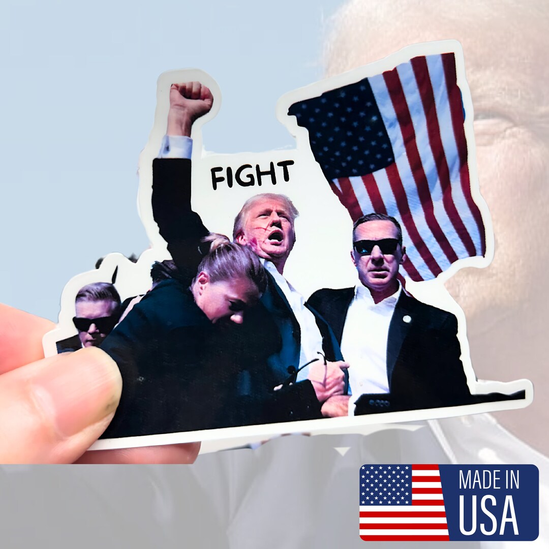 Donald Trump Fight for America Sticker, Trump Fight Sticker America ...