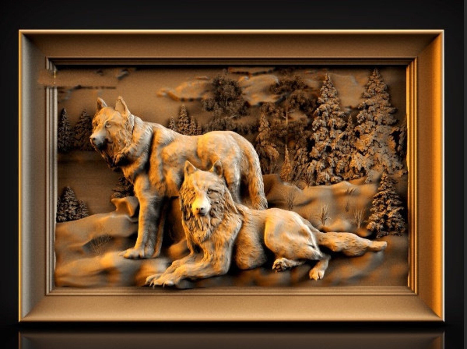 3d Wolf Relief Model 3d Stl Drawing Files Dor Cnc - Etsy Australia