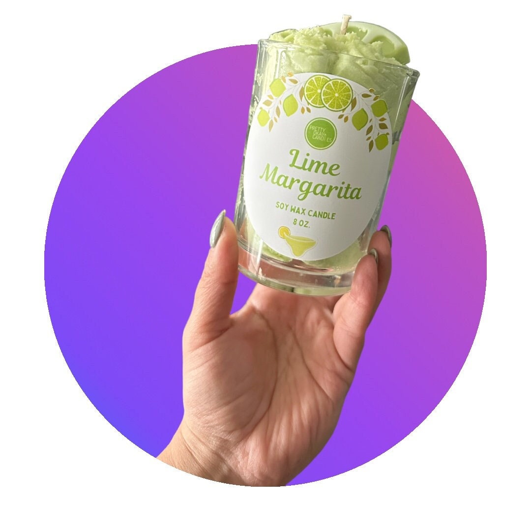 Lime Margarita Handmade Cocktail Candle 8 And 4 Ounces Soy Wax Realistic Sweet Treat Girls Ts